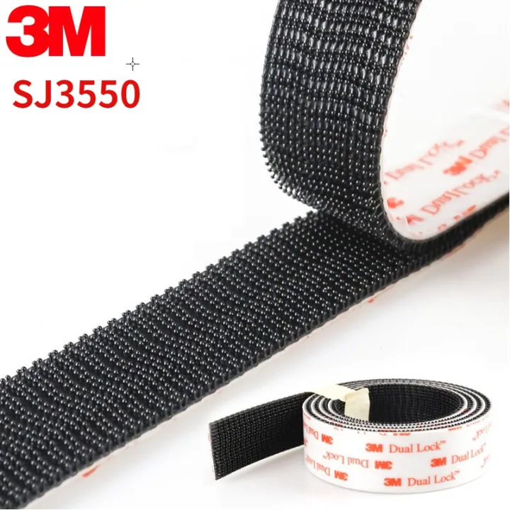 3M SJ3550 Dual Lock Black VHB Mushroom Adhesive Fastener Tape, width 25 ...