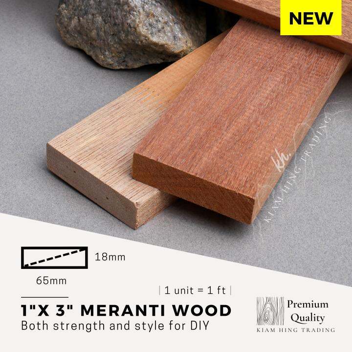 1x3 Meranti wood (18mm x 65mm) Finger joint wood | Meranti timber | DIY wood | Batang kayu ...