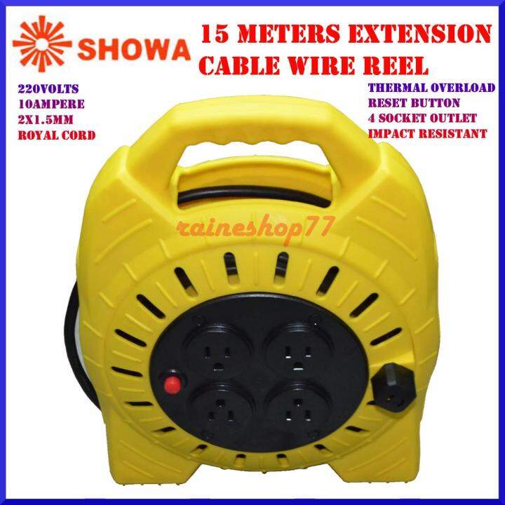 15 Meters Showa Extension Wire Cable Reel 220v 10Amp | Lazada PH