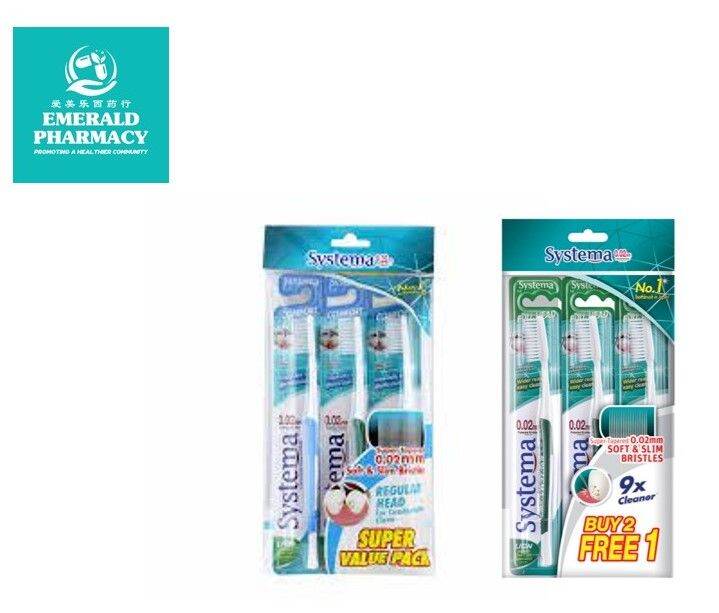 SYSTEMA TOOTHBRUSH SUPER VALUE PACK 1'S/3'S (COMFORT/FULL HEAD/ACTIVE ...