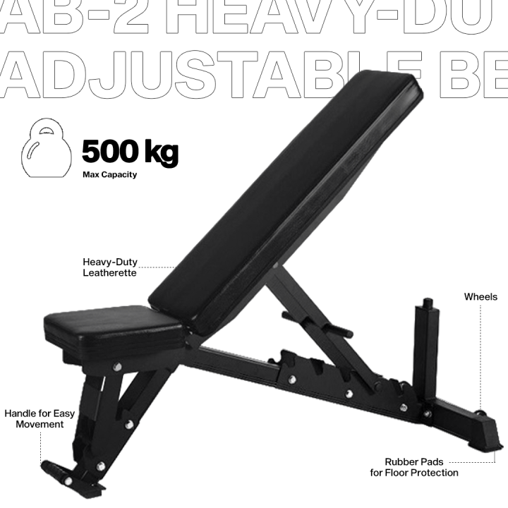 Commercial Grade Heavy Duty Adjustable Bench | 1,100 lbs / 500 kg Max ...