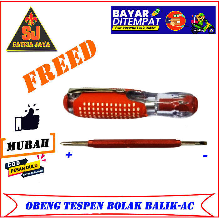OBENG TES LISTRIK / Obeng tespen listrik -Ac Bolak Balik (+/-) Tester ...