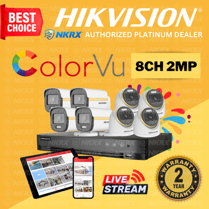 Hikvision Colorvu Kit with Audio 8CH 2MP CCTV Package 1080p | Mobile ...