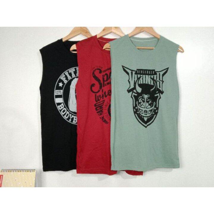 MUSCLE TEE SANDO FOR MEN per pc only (assorted colors and designs ...