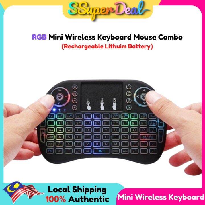 Mini Wireless RGB Keyboard Mouse Combo for Smart TV, TV Boxes, Gaming ...