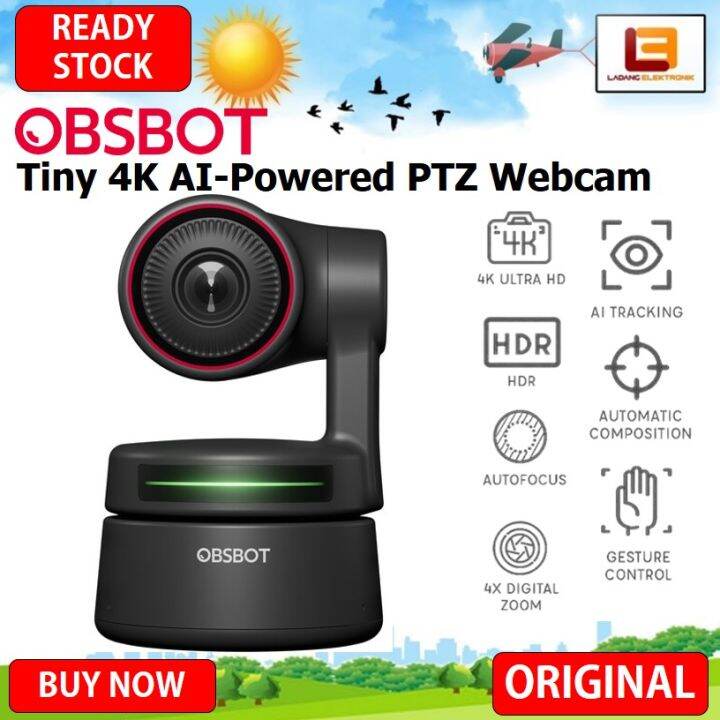 Webcam OBSBOT Tiny 4K Edition AI Powered PTZ 4K Webcam Portable | Lazada Indonesia