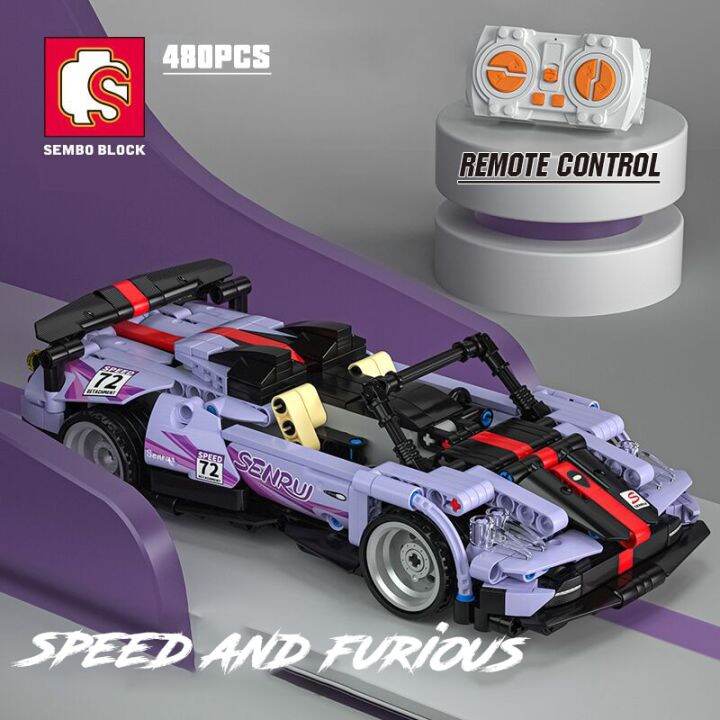 SEMBO TECHNICAL RC Car Sports Car App-Controlled Building Blocks ...