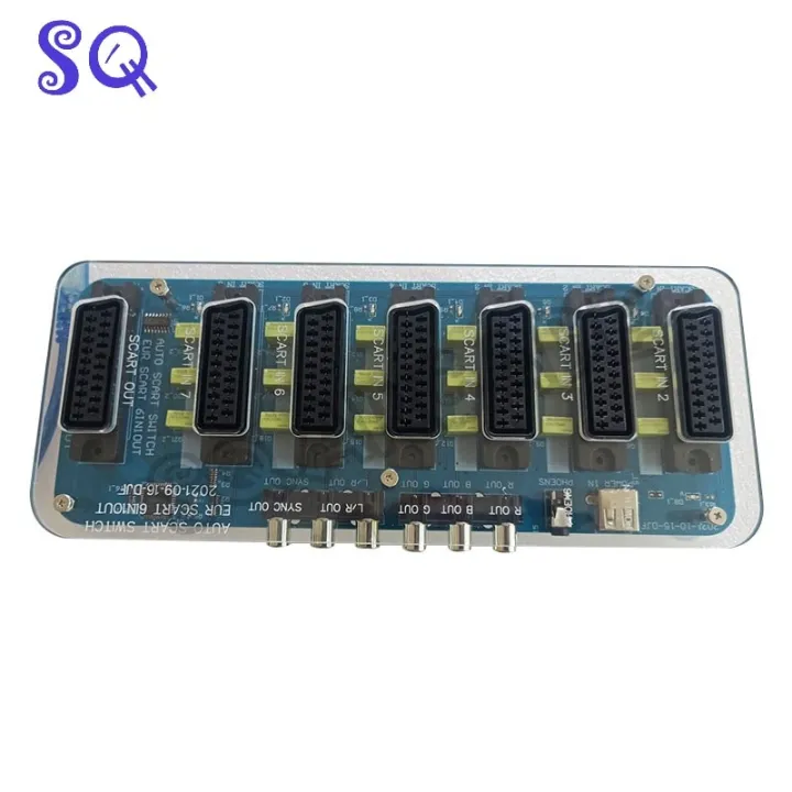 New 6 IN 1 OUT Mini SCART Distributor Converter Video 6 INPUT & 1 ...