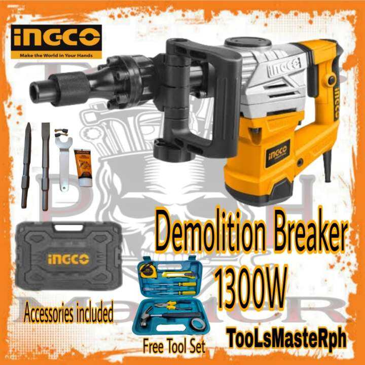 INGCO Demolition Breaker 1300W PDB130018 w/ Free Tool Set | Lazada PH