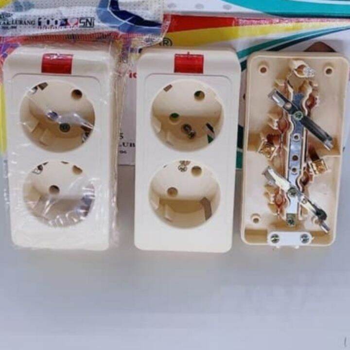 STOP KONTAK 2 LUBANG NON CP COLOKAN 2 LUBANG DENGAN LAMPU INDIKATOR ...