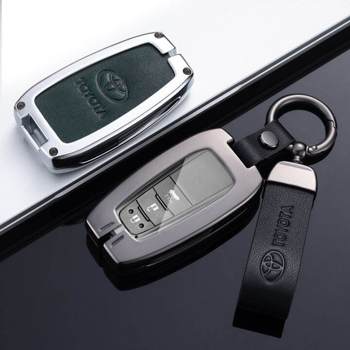 Zinc Allloy Leather TPU Smart Car Key Cover Case Holder Keychain For ...