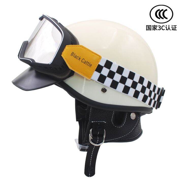 [COD] ZDK retro motorcycle helmet men and women 3c half Japanese net ...