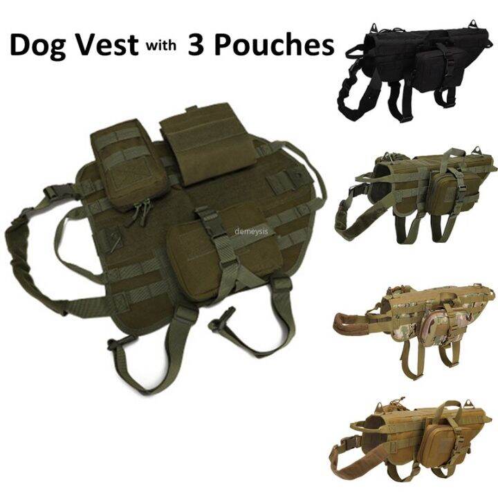 Tactical K9 Training Dog Vest Police Dog Harness Tactic Army Pet Molle ...