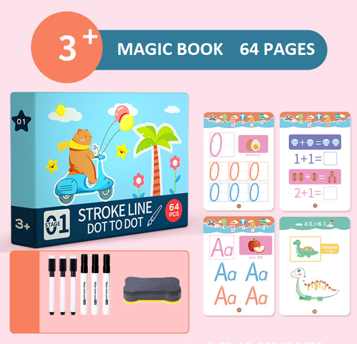 Magic Tracing Workbook Erasable Pen Logical Thinking Training Dot to ...