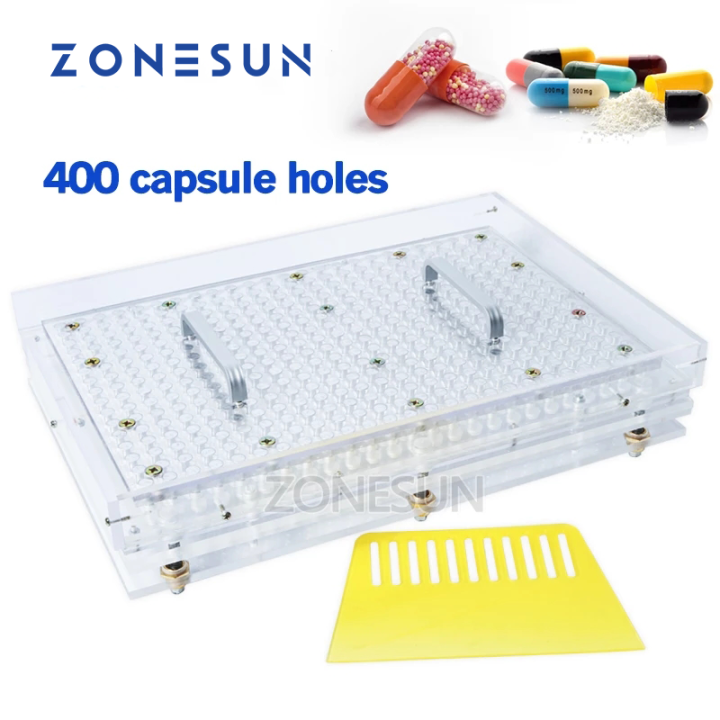 ZONESUN 00# 400 Holes Manual Encapsulator Empty Capsule Filling Board ...