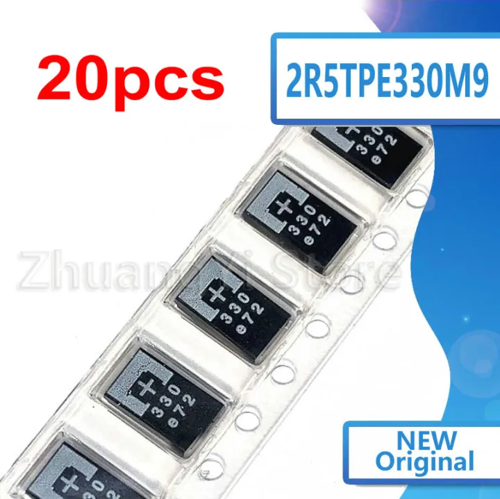 10pcs/lot SMD Tantalum Polymer Capacitors 2R5TPE330M9 2.5V 330UF POSCAP ...