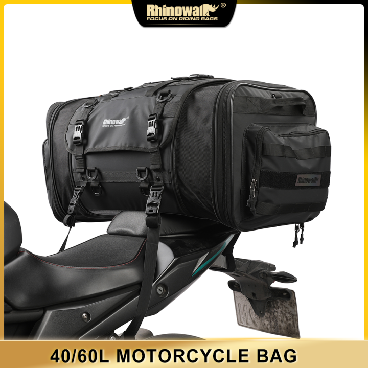 Rhinowalk Waterproof Motorcycle Back Seat Bag 40-60L Large Capacity ...