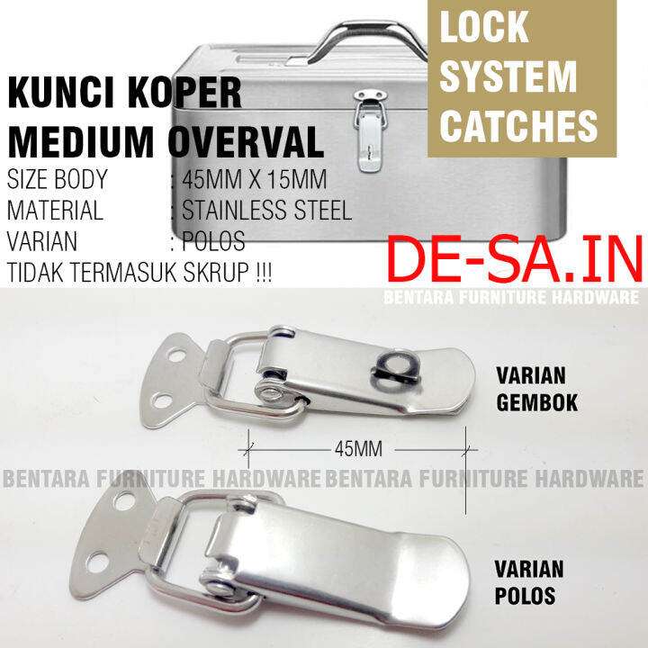 45MM GRENDEL KUNCI KOPER SMALL KECIL MINI - KOTAK BOX PETI OVERVAL ...