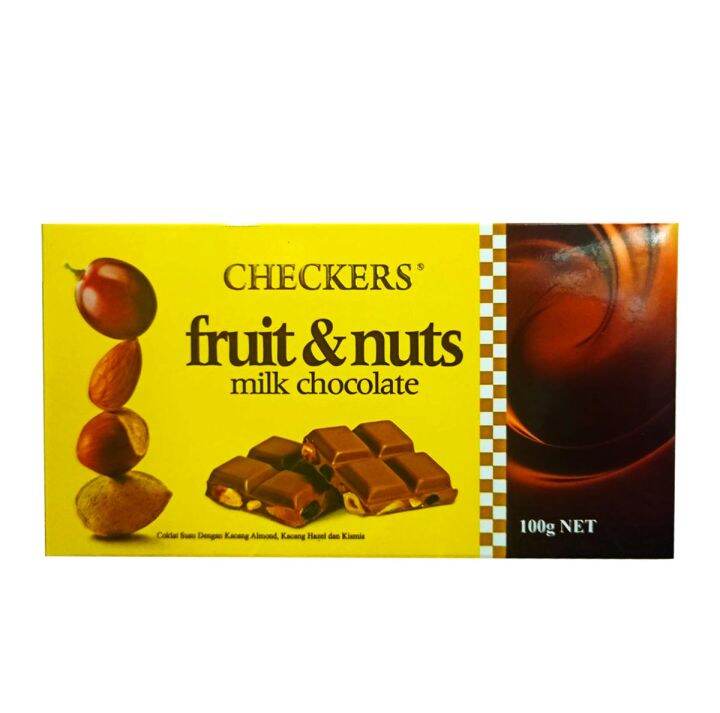 Checkers Fruit & Nuts Milk Chocolate Bar 100g from Malaysia | Lazada PH