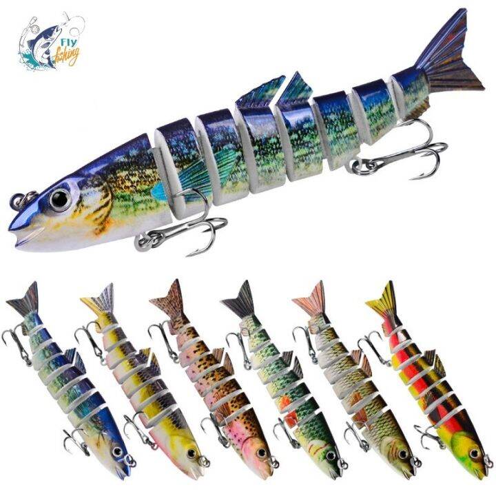 Fishing Baits 12.5cm Multi-Knot Fish 8-Sections Bionics Sank Hard Bait ...