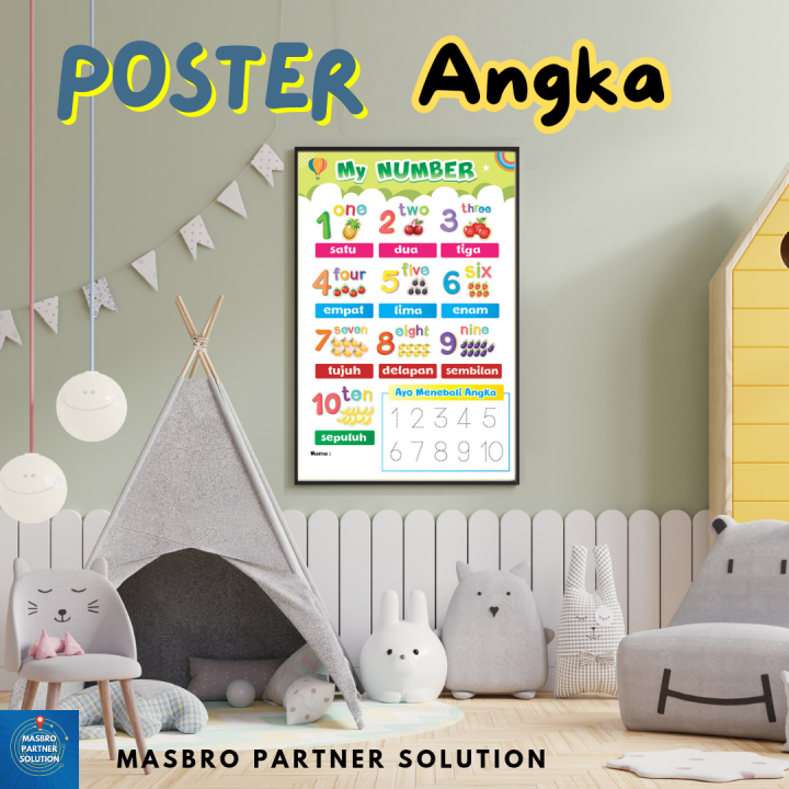 Poster Edukasi Anak TK PAUD Angka Number | Lazada Indonesia