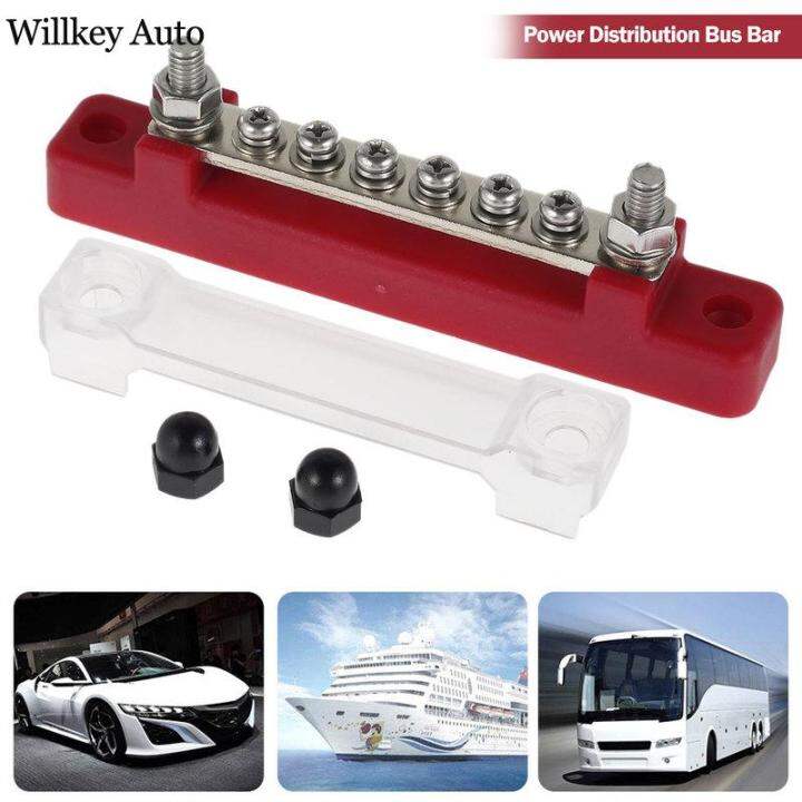 6 Terminal Block Bus Bar 2 M6 Studs 6 M4สกรูเทอร์มินัล Distribution Bus ...