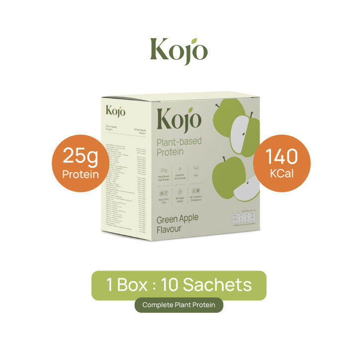 1 Box: Kojo Plant Based Protein Green Apple Flavour โปรตีนจากพืช รส แอป ...