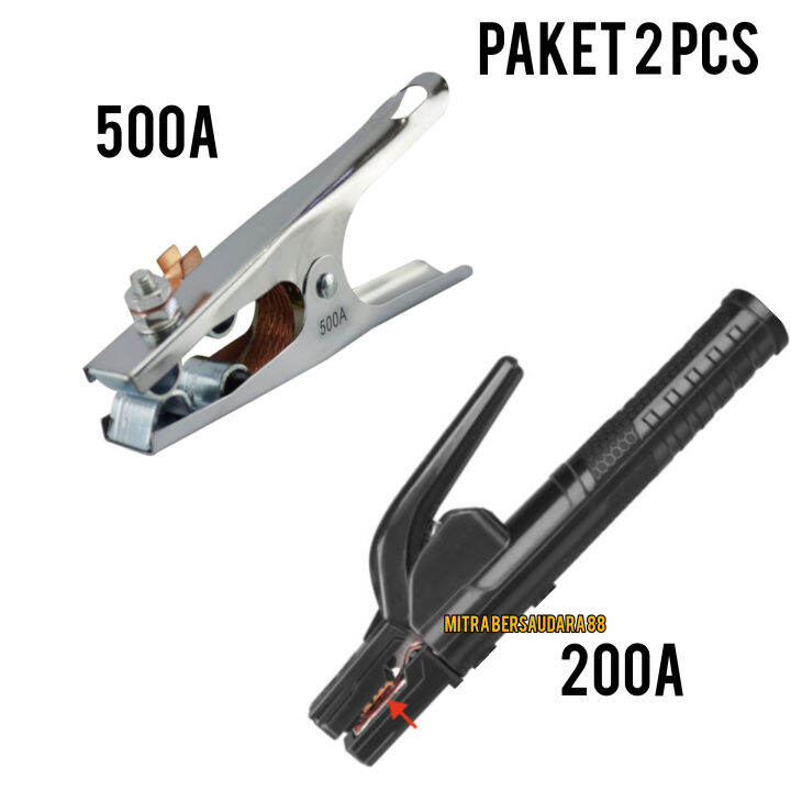 Paket Iwa Tang Jepit Masa Massa Las 500A - Kodenki Tang Mesin Las Listrik Electrode Holder 200A ...