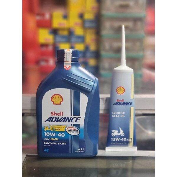 Oli Shell Advance AX7 Matic 10W/40 0.8L + Oli Gardan Shell 120 Ml ...