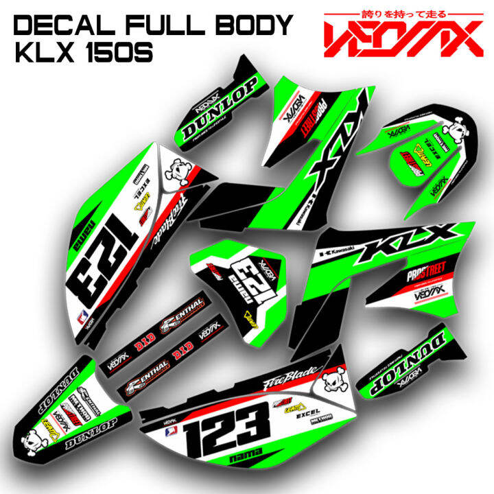 DECAL STIKER KLX 150S KLX 150L KLX150 LAMA FULL BODY BISA CUSTOM NAMA ...