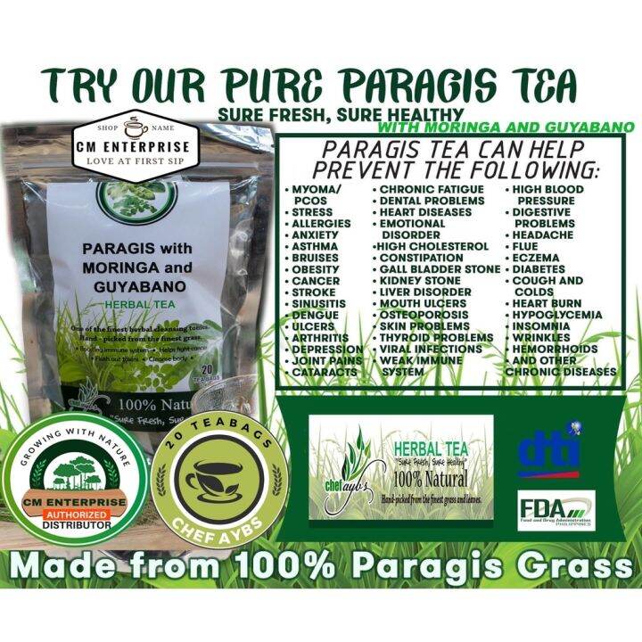 Paragis Tea with Moringa and Guyabano 20 Tea Bags by Chef Aybs | Lazada PH