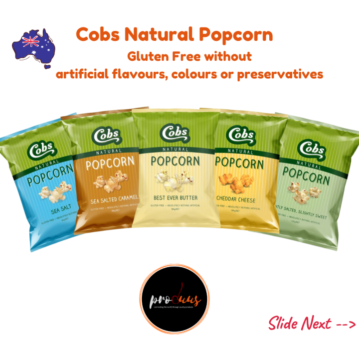 Australian Gluten Free Natural Popcorn l 100g - Cobs - Natural ...