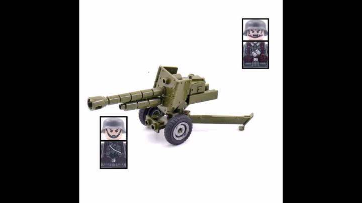 Locking German Weapon -Howitzer Weapon Soldier City s MOC Building Mini ...