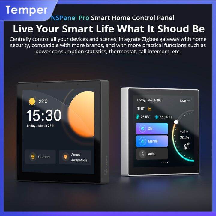 temper SONOFF NSPanel86PW Smart Scene Wall Switch Wifi Smart Thermostat ...