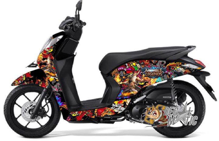 Stiker Full Body Decal Motor Honda Genio Merah Putih Hitam - Mobile ...