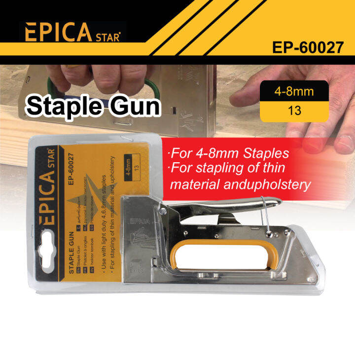Epica Star Heavy Duty Tacker Staple Gun 4 / 6 / 8mm DIY U-Shape Nails ...