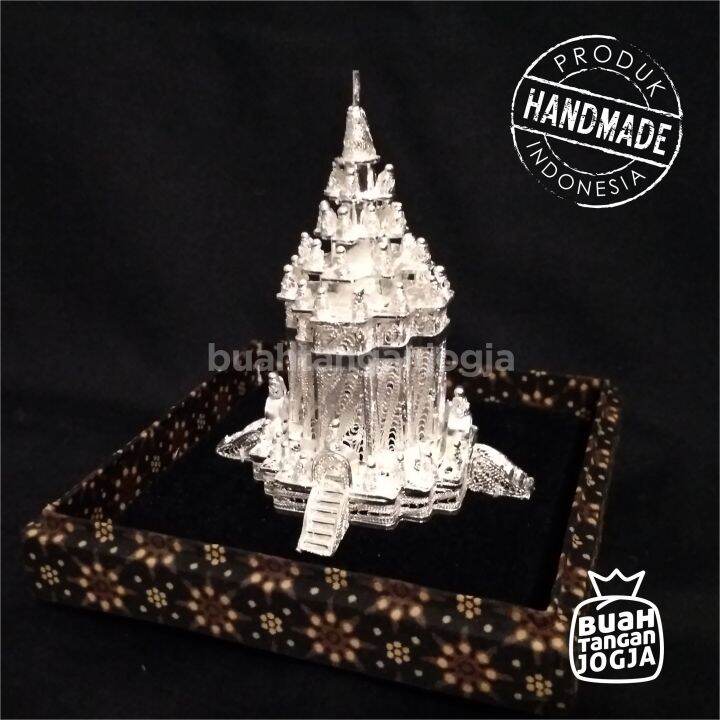 Miniatur Candi Prambanan Lapis Perak - Kerajinan Khas Kotagede Jogja 10 cm | Lazada Indonesia