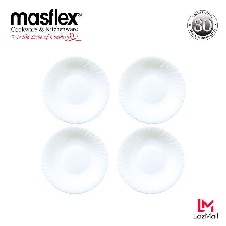 Masflex 4 piece Quarter Plate 7.5 inch / 190.5 mm in White Made of ...