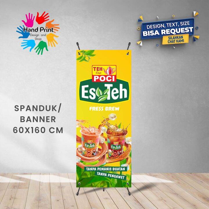 Spanduk Banner Es Teh Poci Minuman Segar Warna Kuning Ukuran 60x160 Cm Murah Berkualitas Bisa ...