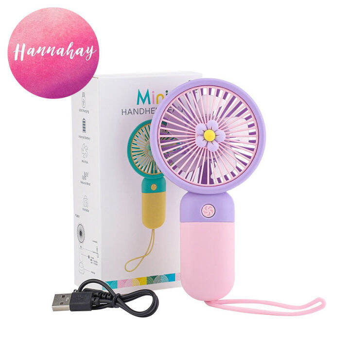 Cute Mini Fan Portable Handheld Fan Electric USB Rechargeable ...