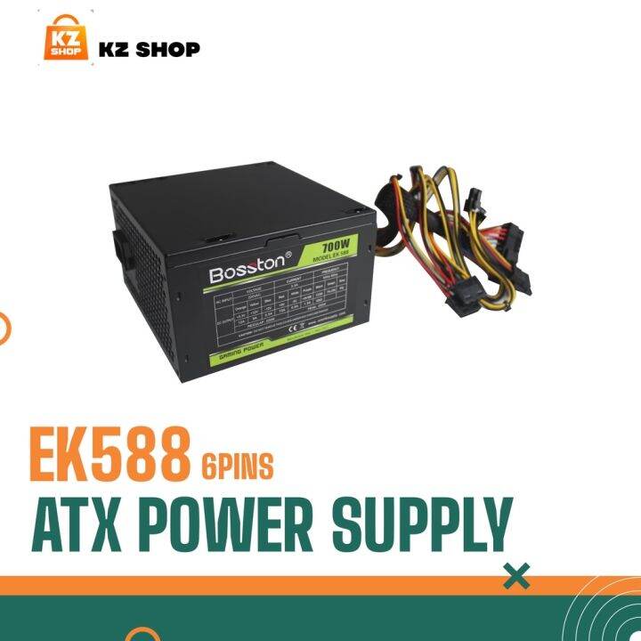 [Spot] BOSSTON 700w BIG FAN With 6 PIN PSU COMPUTER DESKTOP CPU POWER SUPPLY | Lazada PH