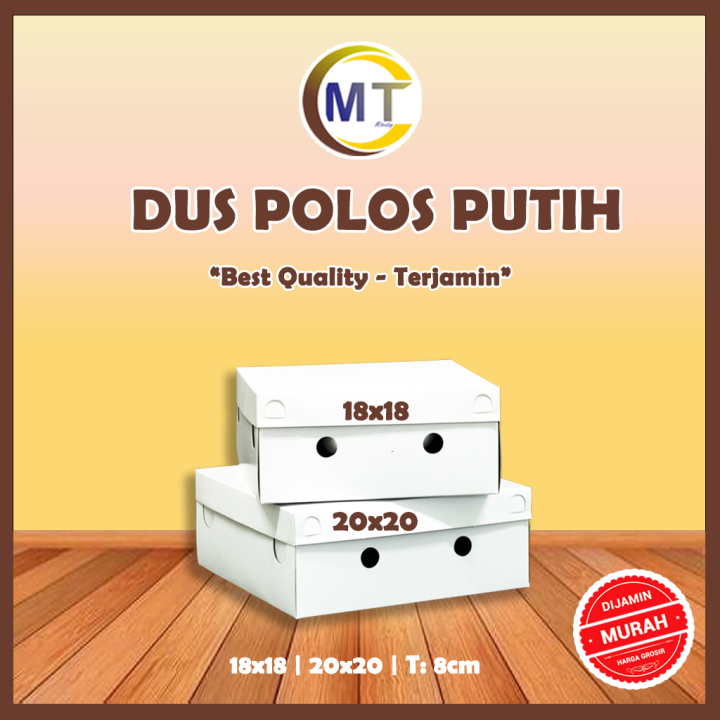 Dus Polos Putih 18x18 20x20 | Dus Nasi Katering | Nasi Kotak | Dus Kue ...