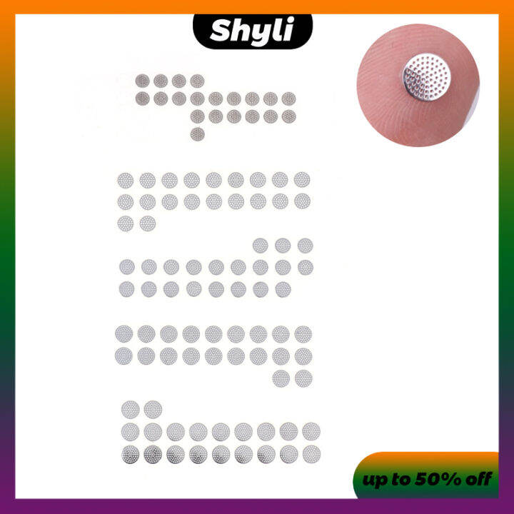 Shyli ตาข่ายกรองฝุ่นหูฟังชนิดใส่ในหู20ชิ้นตาข่ายเหล็กกันฝุ่นพร้อมกาว ...