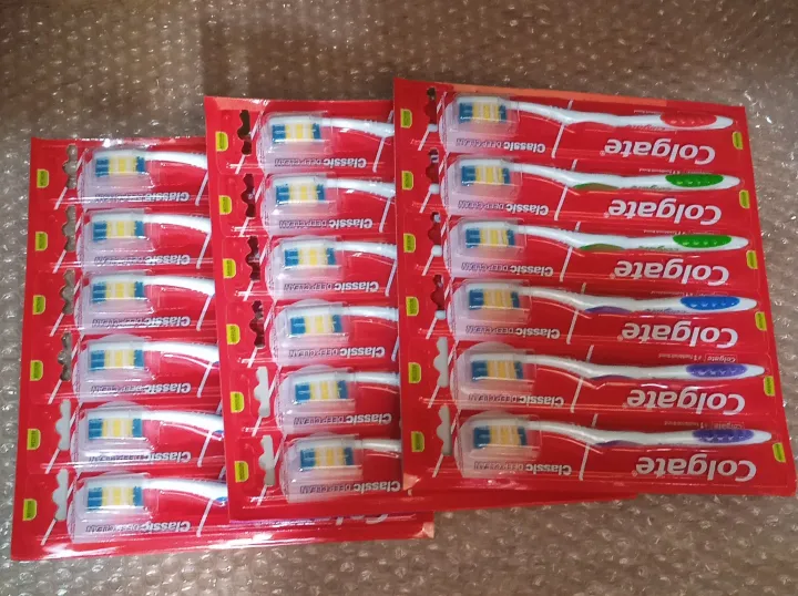 Colgate classic toothbrush for teens or adults 6pcs per card with ...