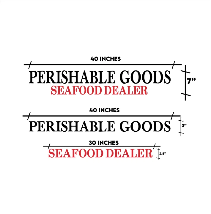 Perishable Goods / Seafood Dealer Sticker Cut Out Vinyl Sticker | Lazada PH