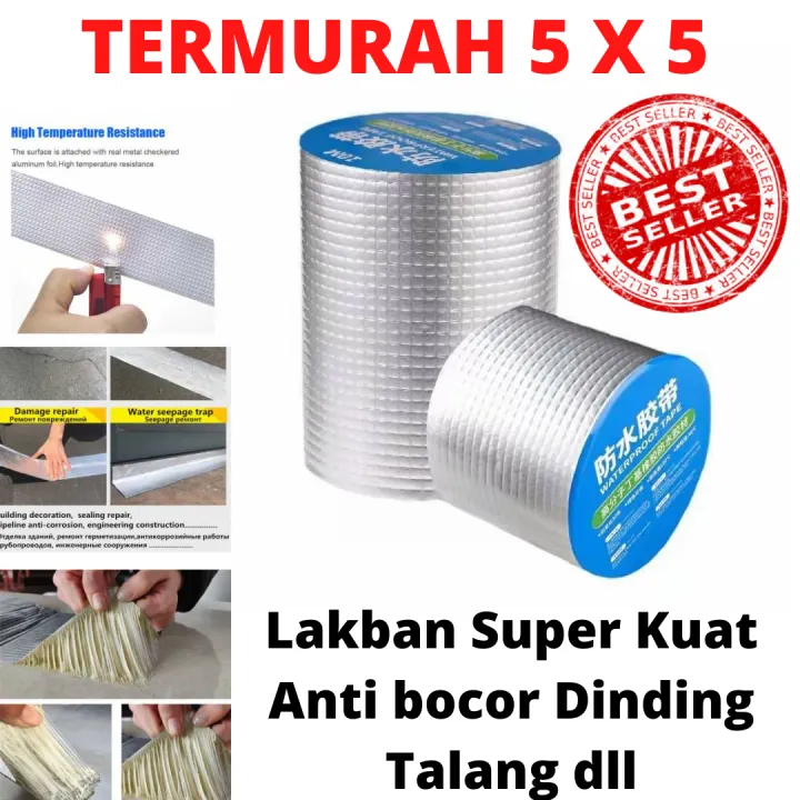 PROMO COD - 5 METER x 5 CM Plester Penambal Pipa Anti Bocor / Lakban Anti Bocor Tahan Air Anti ...