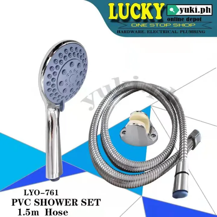 LY0-761 (BLUE) PVC SHOWER SET 1.5M HOSE | Lazada PH