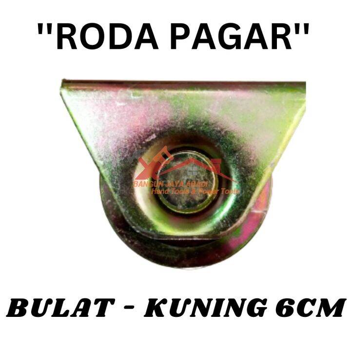BANGUN JAYA - Katrol Kerekan Roda pagar single bearing 2.5" Kuning ...