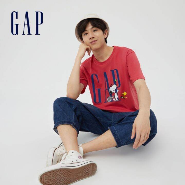 Snoopy Joint ชื่อ Gap สำหรับทั้งหญิงและชายเสื้อยืดกีฬา875797คู่สั้น ...