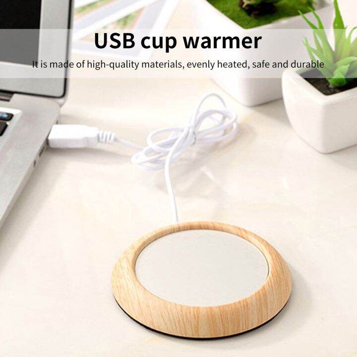 【Ready Stock】Mug Warmer Easy Operation Keep Warming Aluminum Wood Grain ...